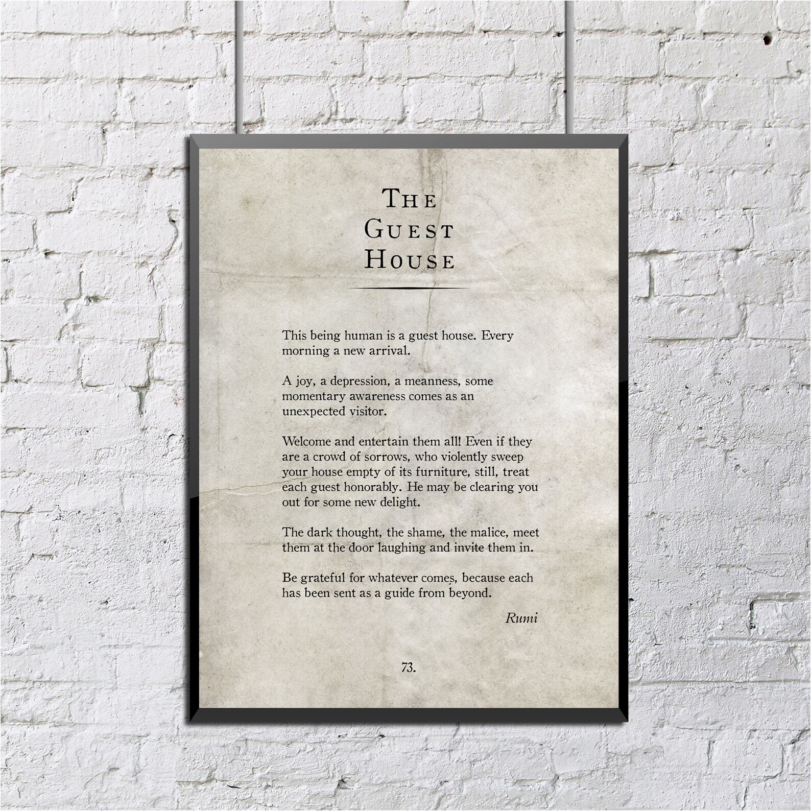 The Guest House Poem Rumi Print Wall Art Book Page Print | Etsy