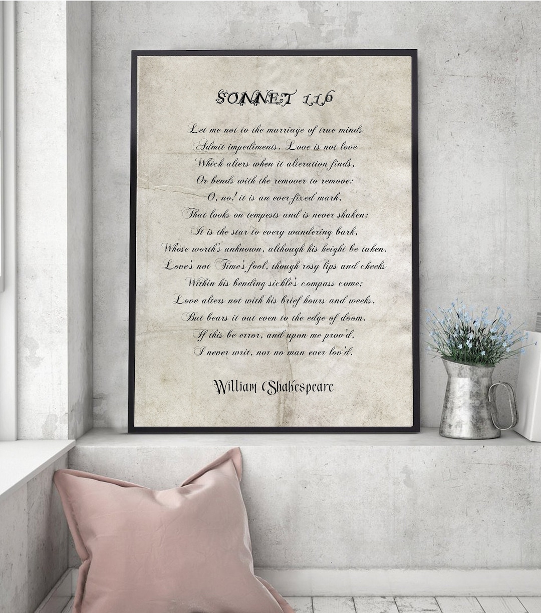 William Shakespeare Love Sonnet 116, Sonnet 116 Print, Shakespeare Love ...