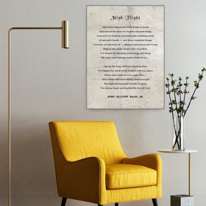 High Flight Poem, Aviation Sonnet Print, Wall Art, John G. Magee Jr ...