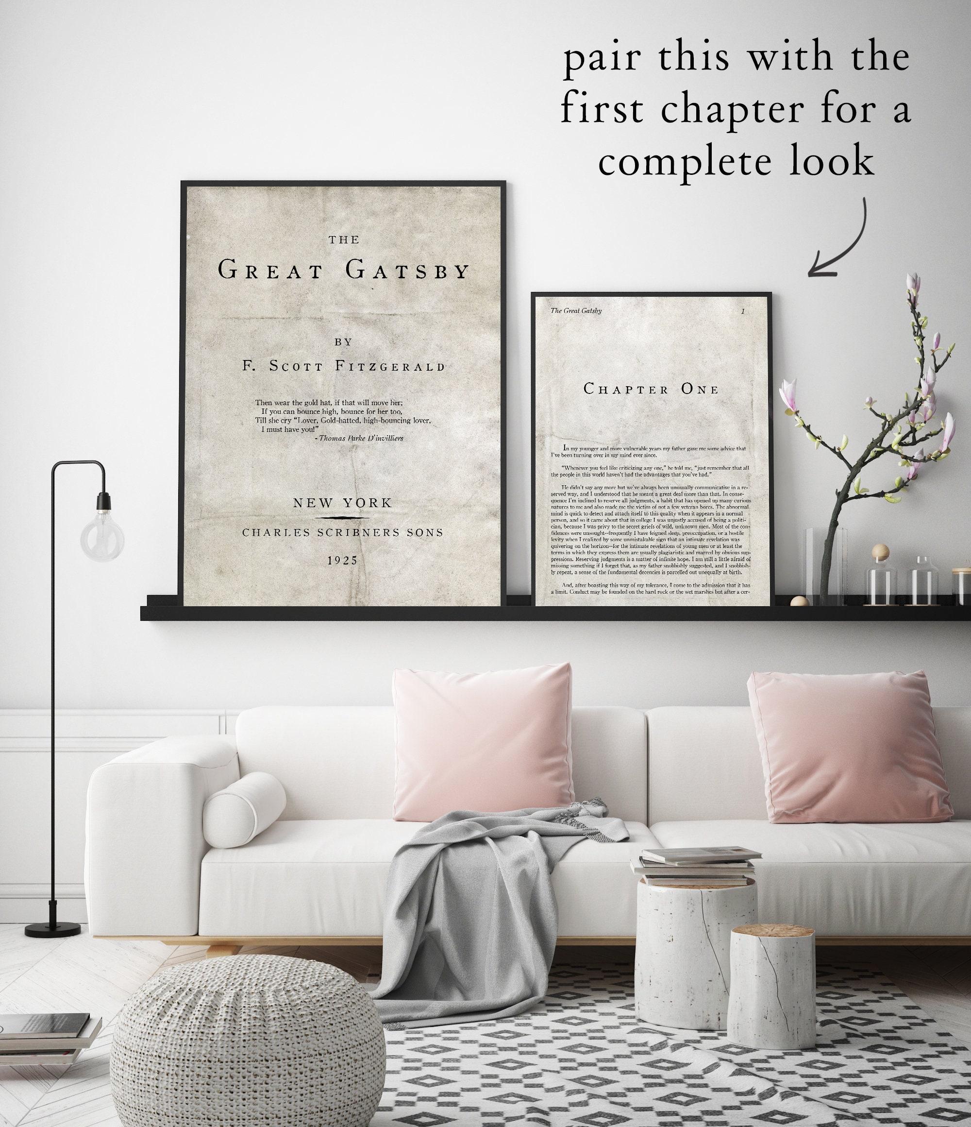 The Great Gatsby Print F. Scott Fitzgerald Wall Art Book - Etsy