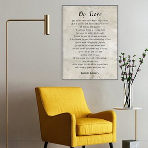 Kahlil Gibran Poem on Love, the Prophet, Literary Print, Inspirational ...