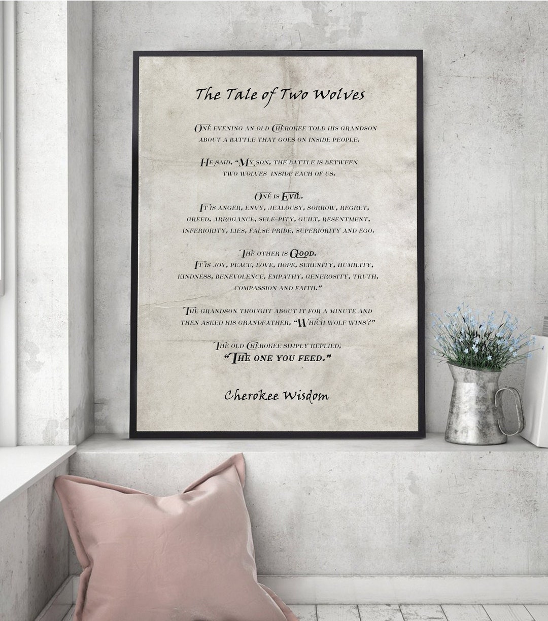 The Tale of Two Wolves Print, Wall Art, Book Page Print, Poem, Native ...