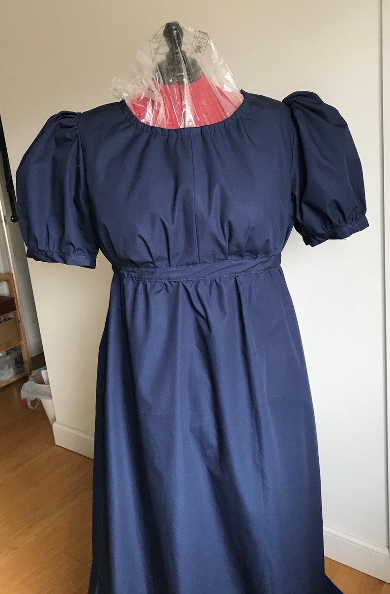 Regency Style Dress Gown Women Girls Short Puffy Sleeve | Etsy