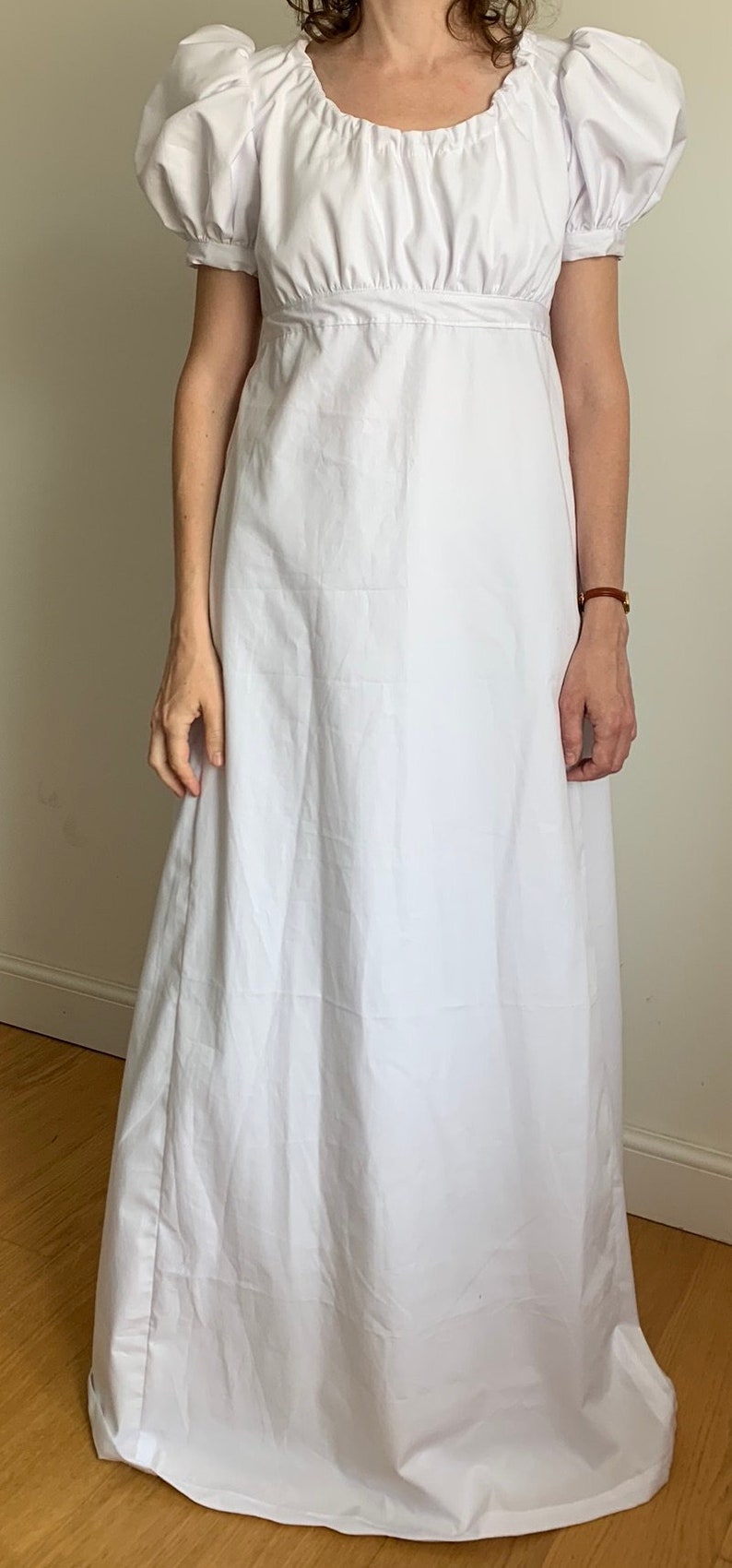 Regency Style Dress Gown Women Girls Short Puffy Sleeve | Etsy