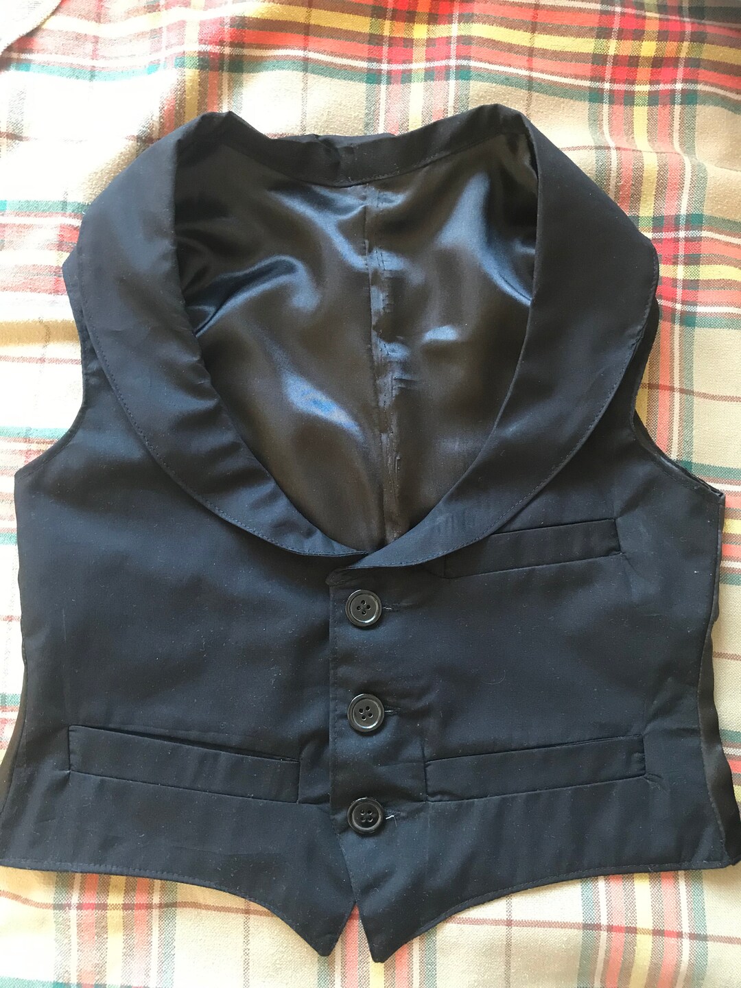 Edwardian Style Butler Waistcoat Vest, Black Size 4-30 - Etsy