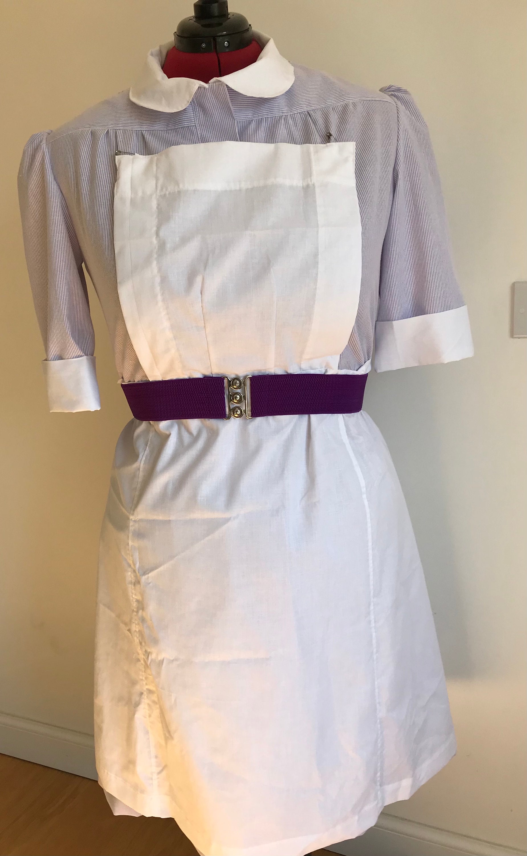 Vintage Asiana Airlines Flight Attendant Satin Apron XL Embroidered ...