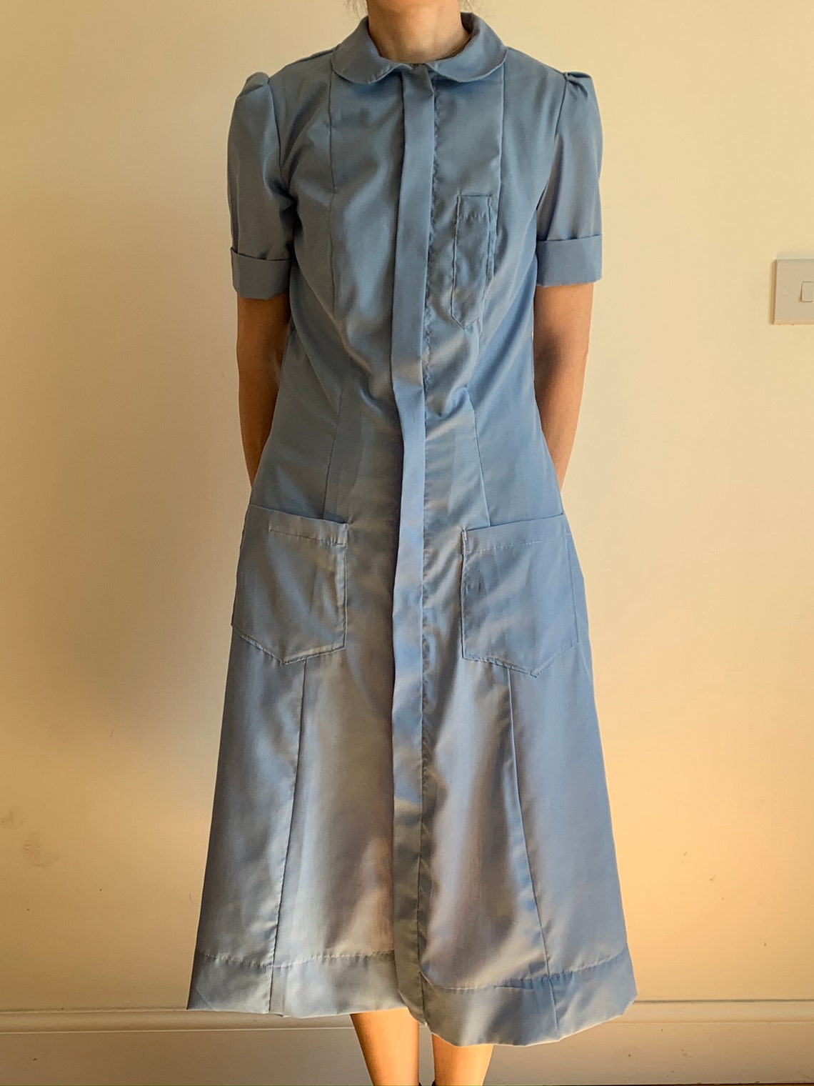 Nurse Uniform 1939-54 WWII WW2 Blue Dress Short Sleeve White - Etsy UK