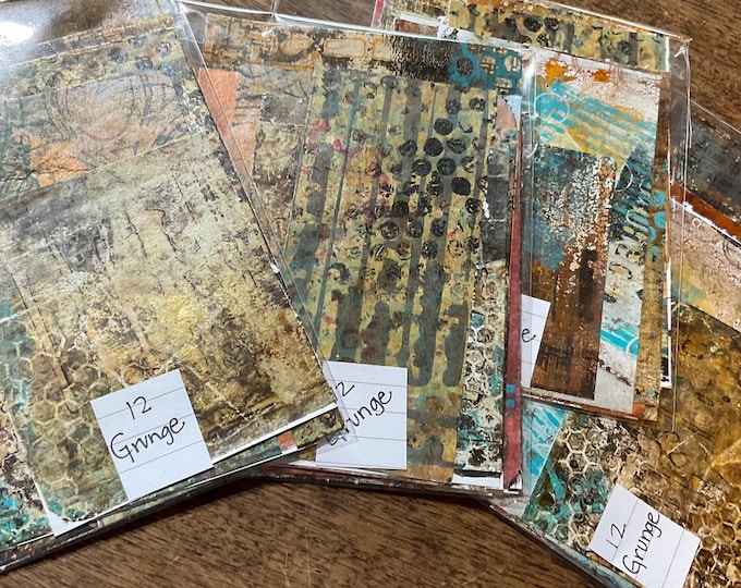 Gelli Print Paper Scrap Pack, 12 Painted Paper Pieces for Mixed Media ...