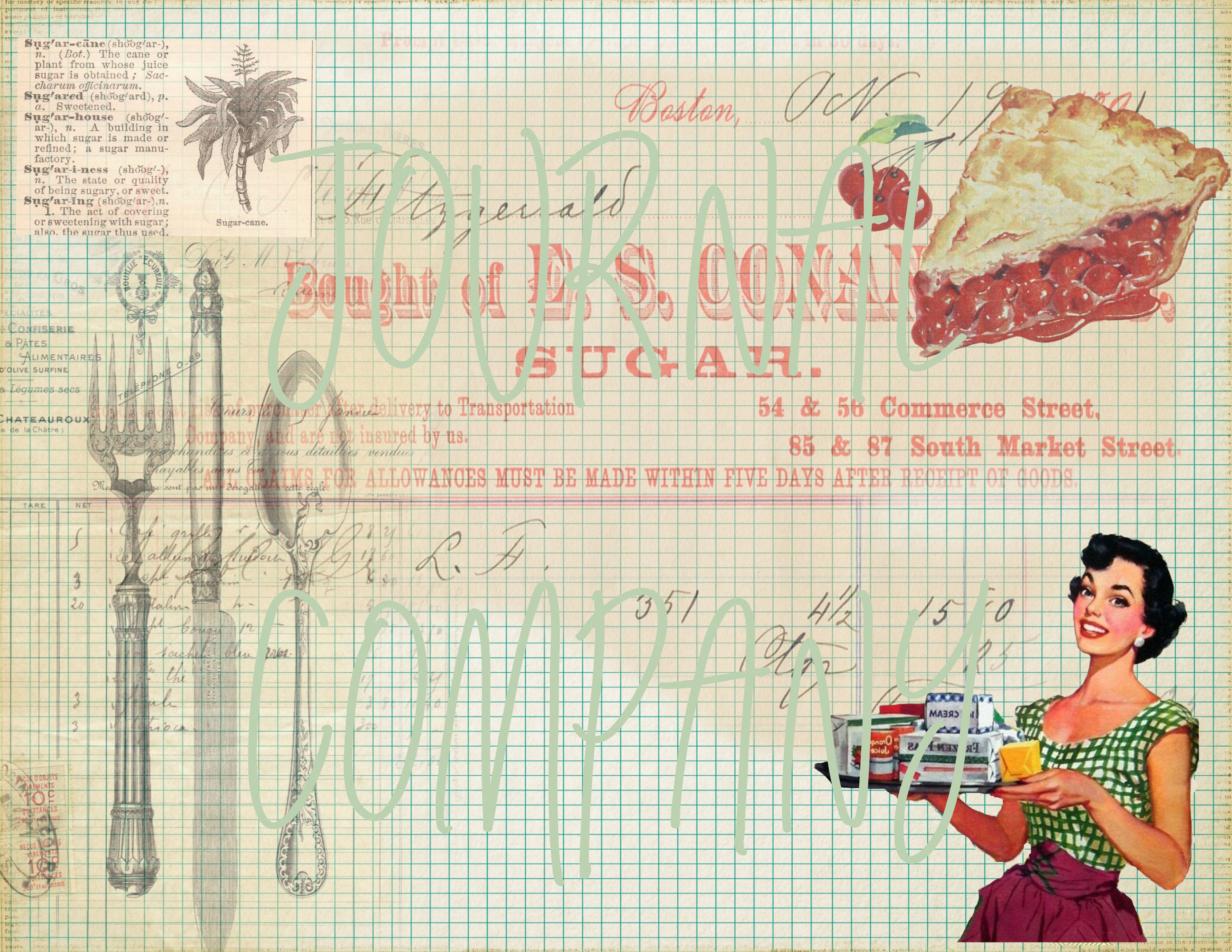 Set 2 Vintage Kitchen Digital Paper for Junk Journals Food - Etsy