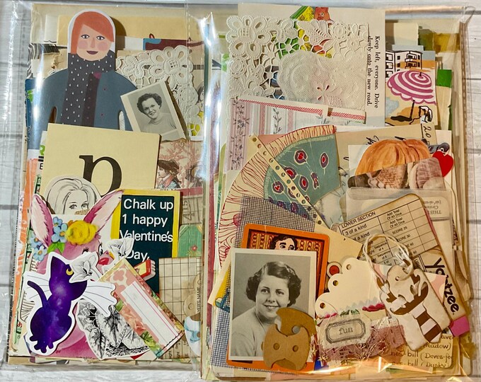 60 Piece Vintage Ephemera for Journals, Retro Paper Scraps for Mixed ...
