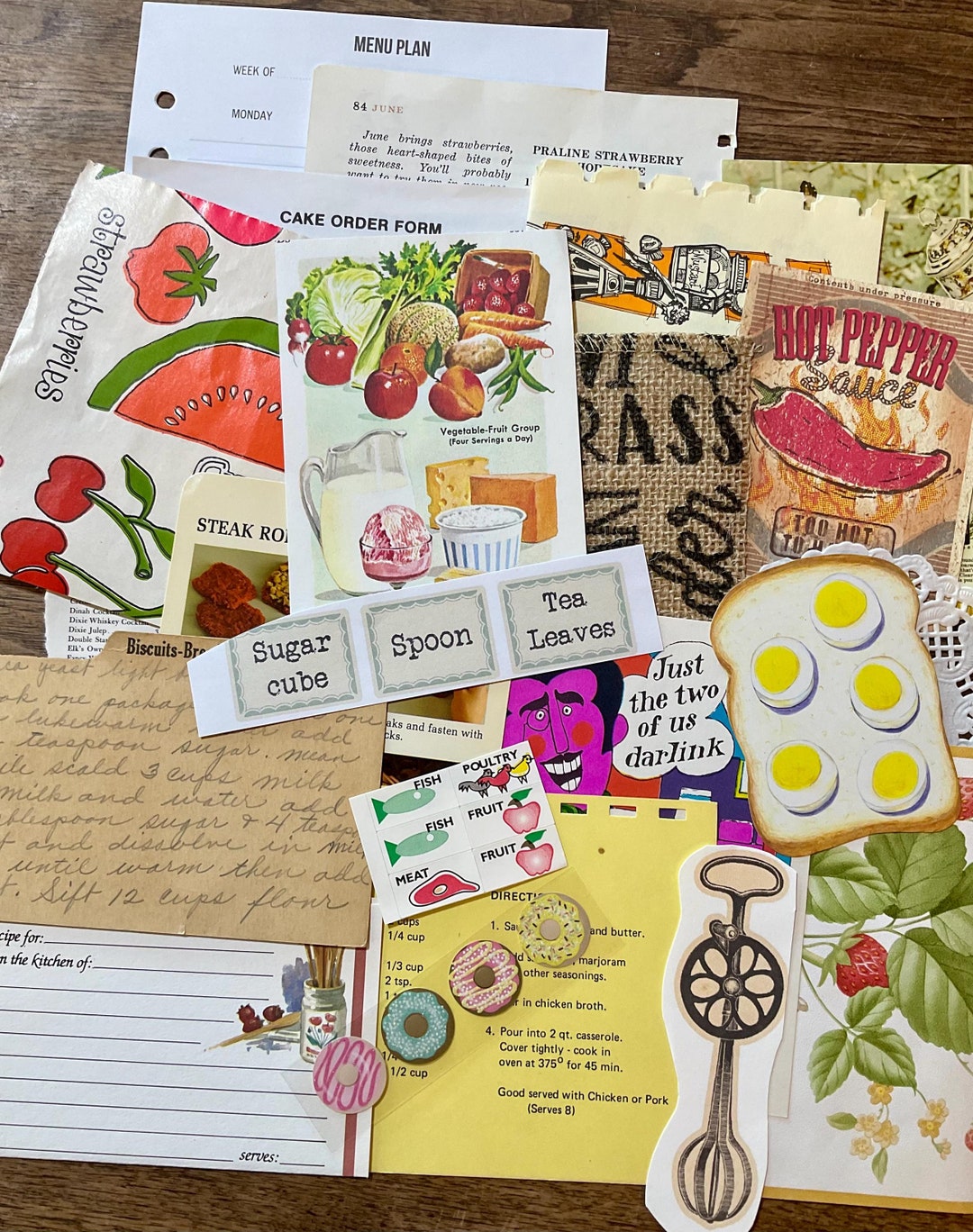 Kitchen Ephemera Pack: Vintage Recipe Scraps for Junk Journals - Etsy