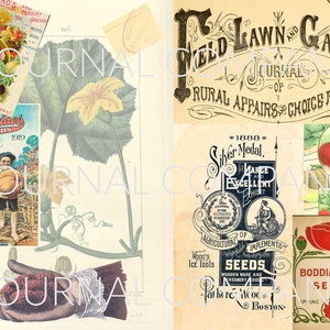Vintage Farm Homestead Digital Papers, Digital Paper for Junk Journals ...