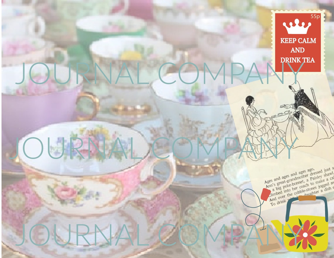 Vintage Tea Theme Digital Papers Digital Paper for Junk - Etsy