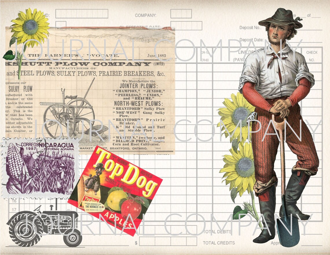 Vintage Farm Homestead Digital Papers Digital Paper for Junk | Etsy