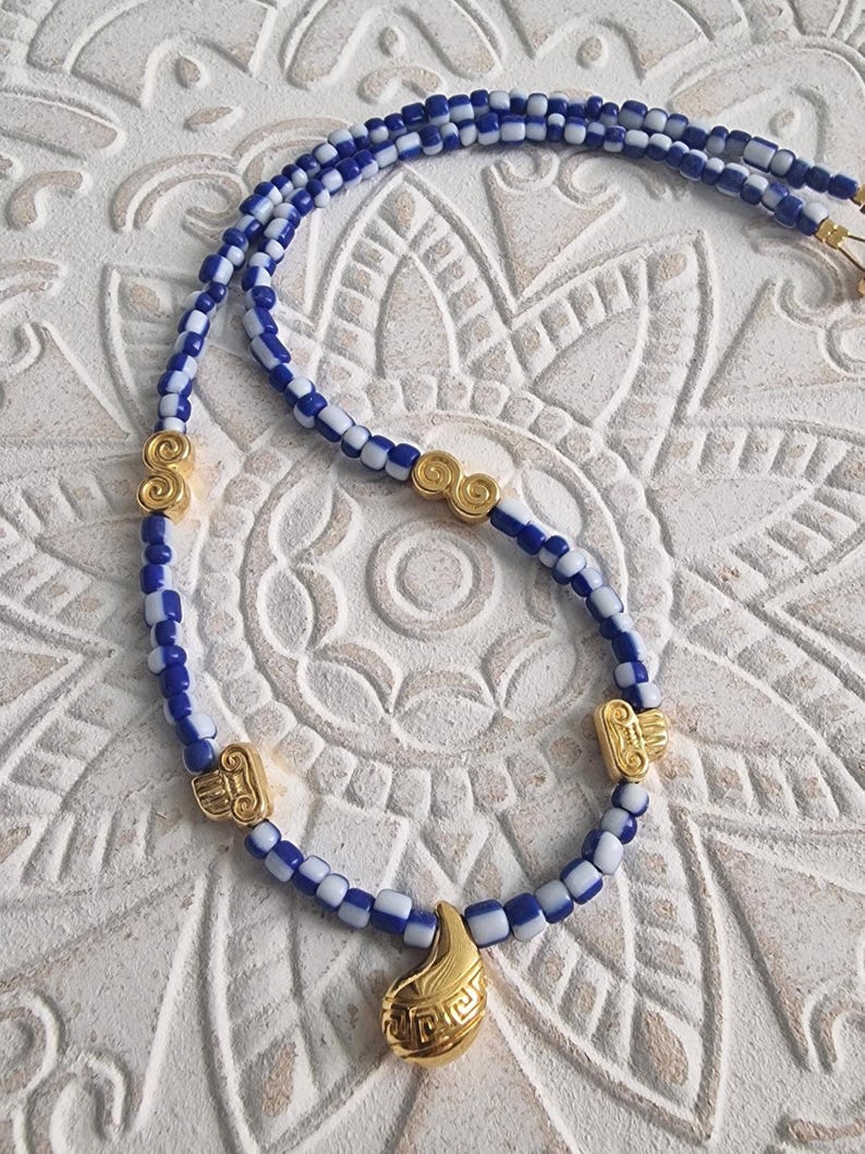 Greek Symbols Necklace, Ancient Greece, Greek Flag Greek Statue Drop ...