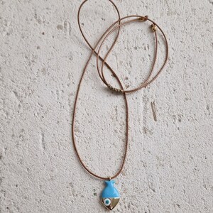 Fish Necklace, Greek Mati Fish Necklace, Sardines Spars Fish Pendant ...