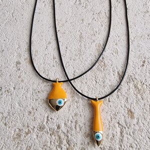 Fish Necklace, Greek Mati Fish Necklace, Sardines Spars Fish Pendant ...