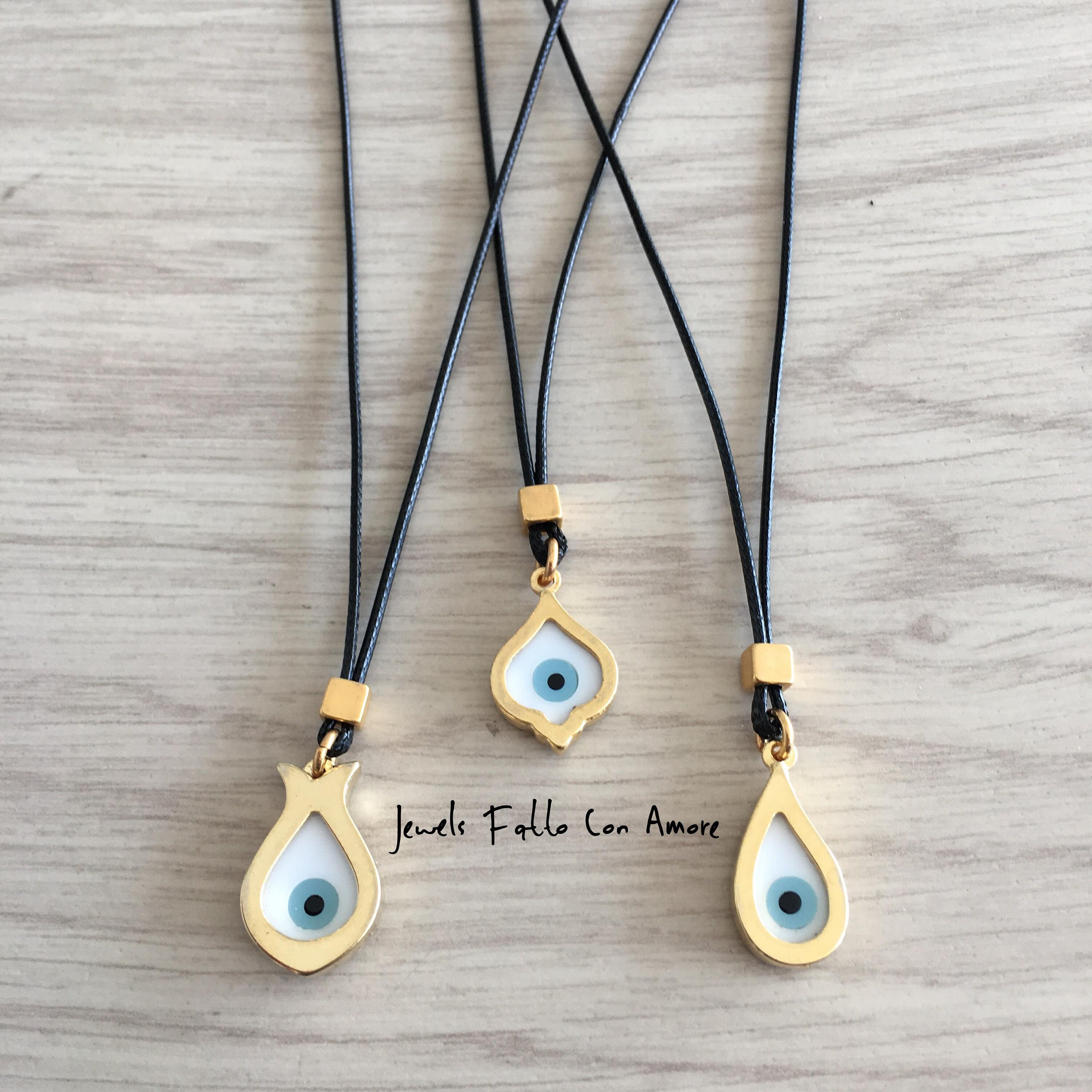 Greek Mati Pendant Necklace, Fish Greek Eye, Teardrop Greek Eye ...