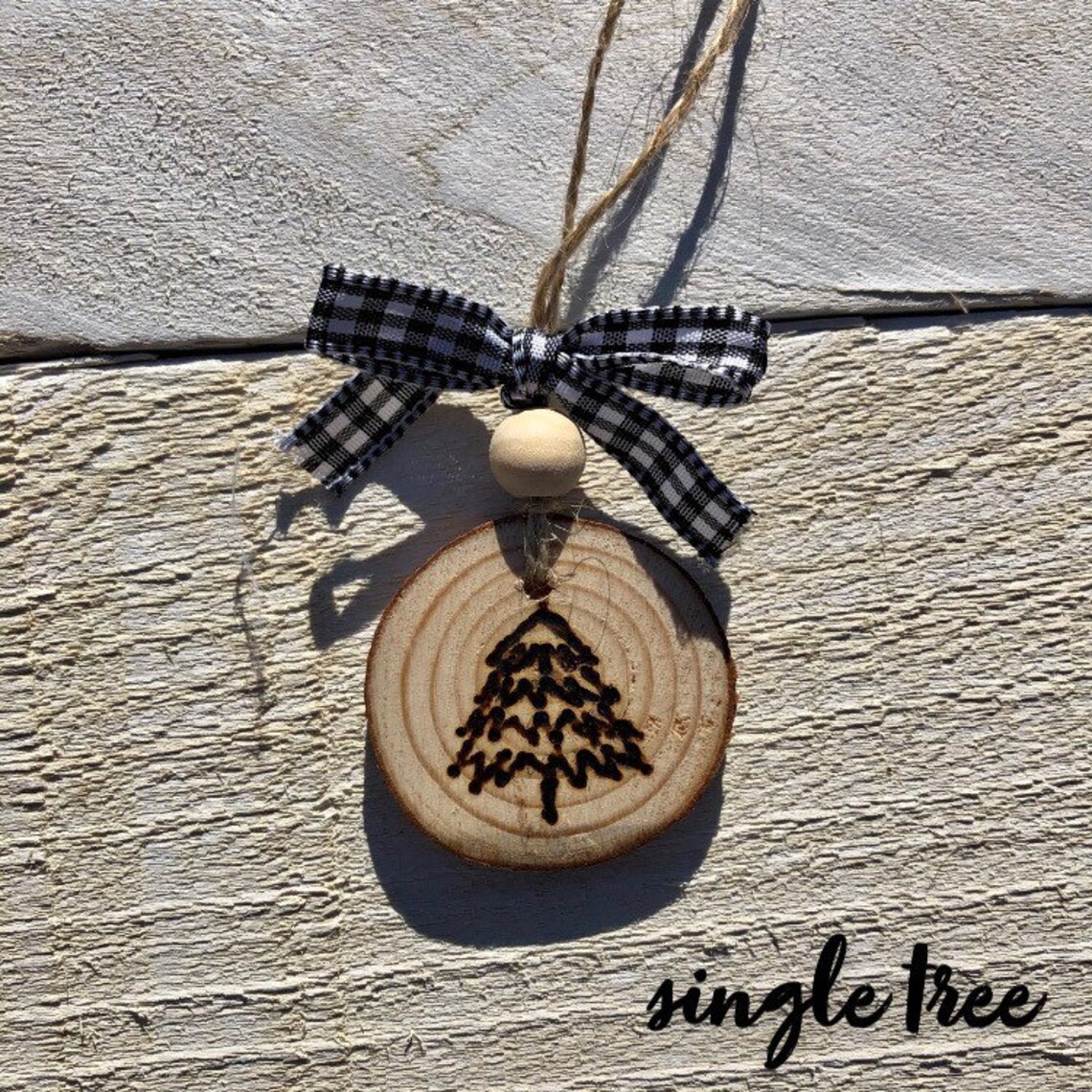 Hand Burned Christmas Ornaments Holidays Decor Wood Burning Pyrography ...