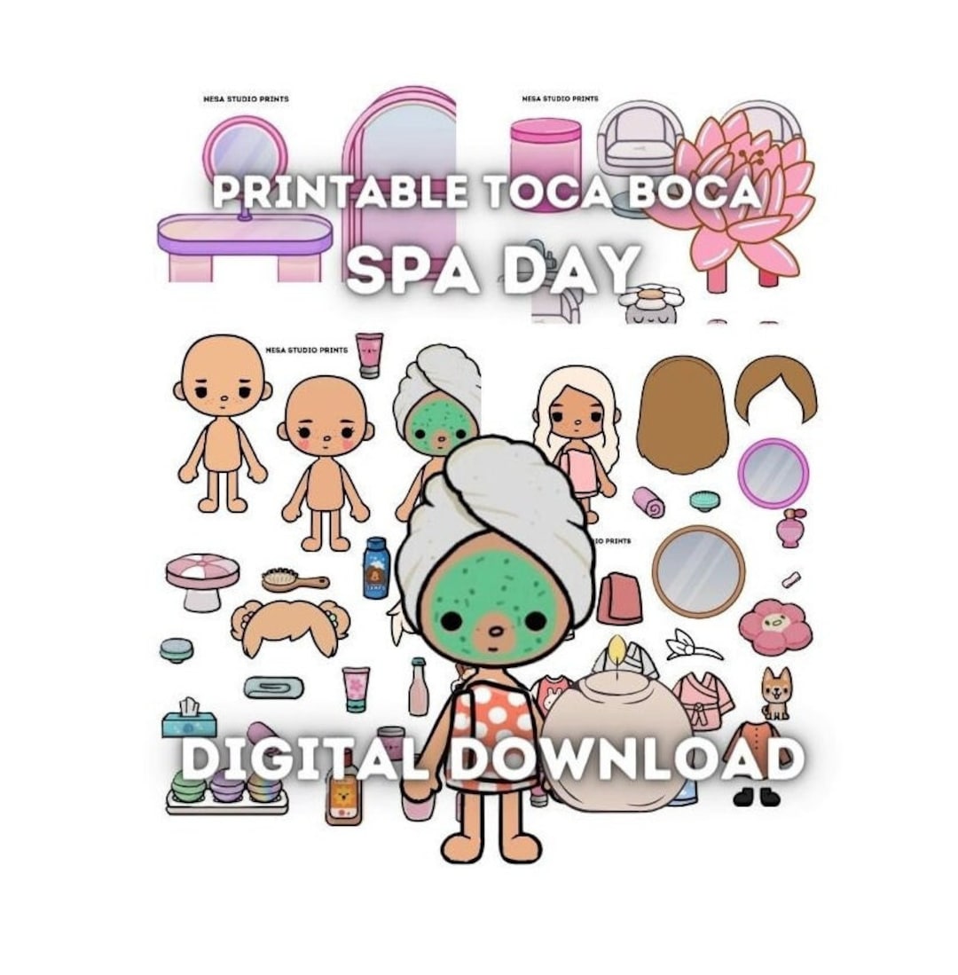 Printable Toca Boca World Spa Day Paper Dolls Clothes / - Etsy