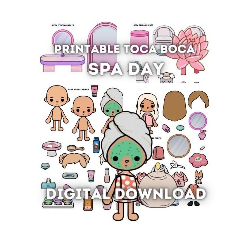 Printable Toca Boca World Spa Day Paper Dolls Clothes / - Etsy
