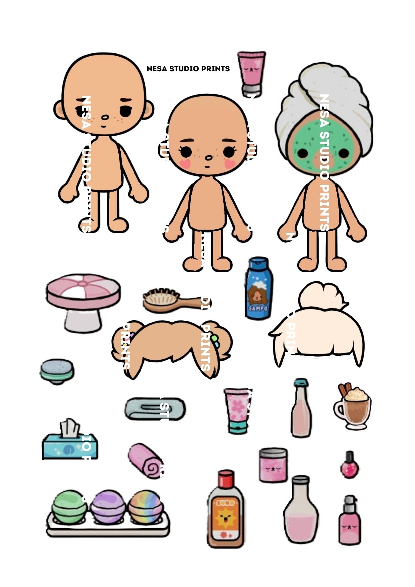 Printable Toca Boca World Spa Day Paper Dolls Clothes / - Etsy