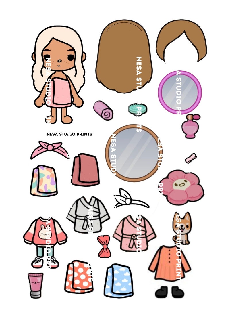 Printable Toca Boca World Spa Day Paper Dolls Clothes / - Etsy