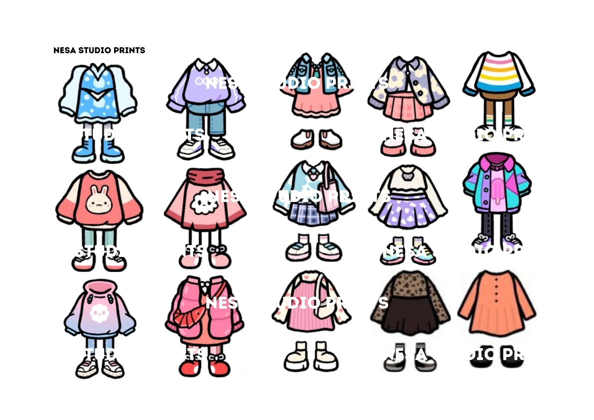 Printable Toca Boca World Clothes and Dolls Clothes and Hair - Etsy ...