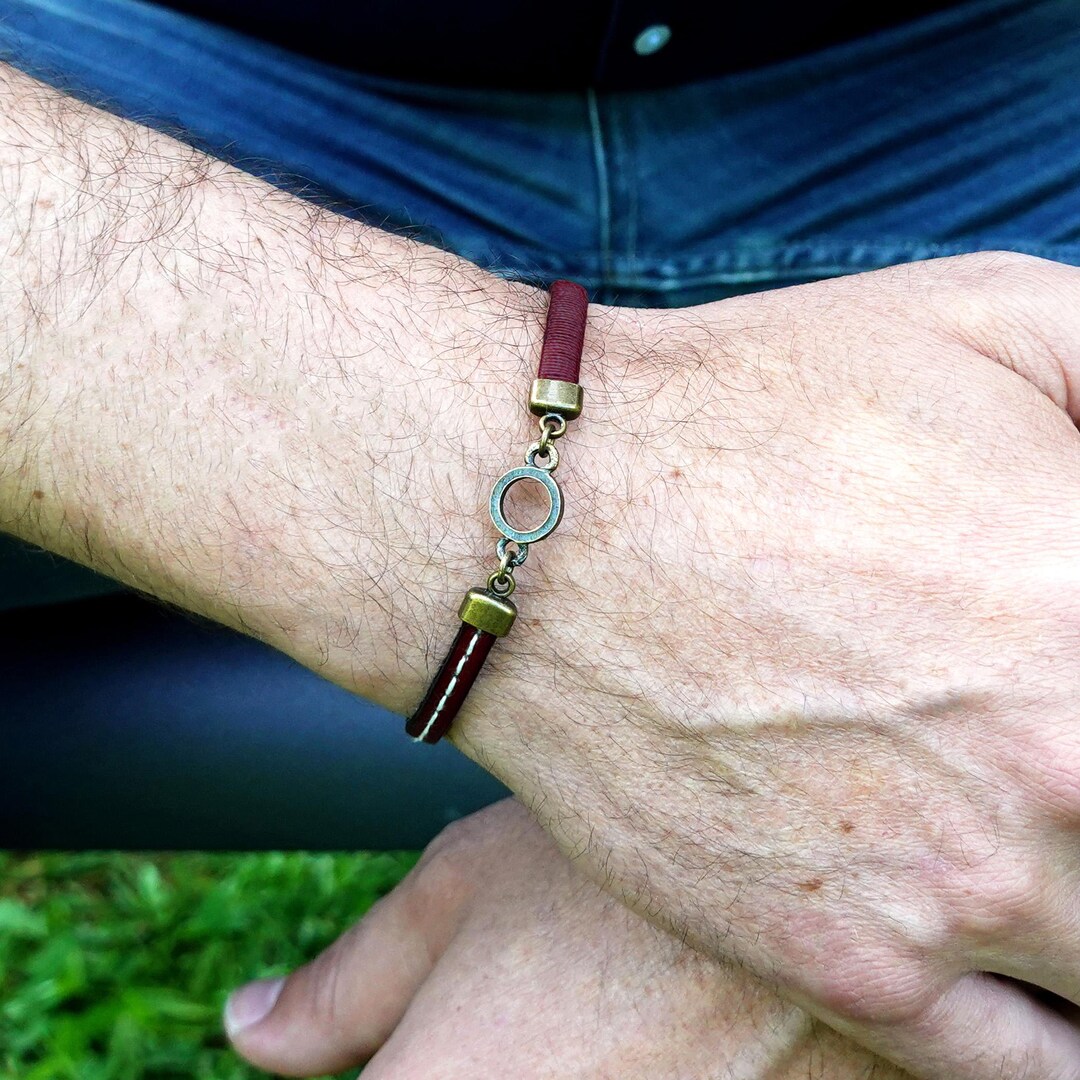 Men's Leather Bracelet, Adjustable Circle Bracelet for Men, Symbolic ...