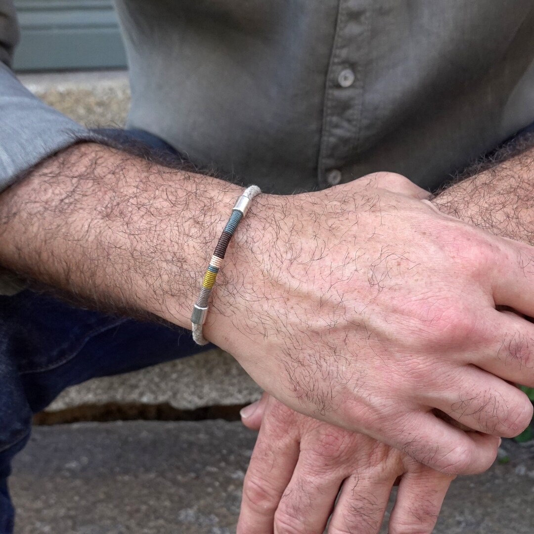 Hemp Rope Bracelet Men With Adjustable Size. Soulful Elegant Birthday ...