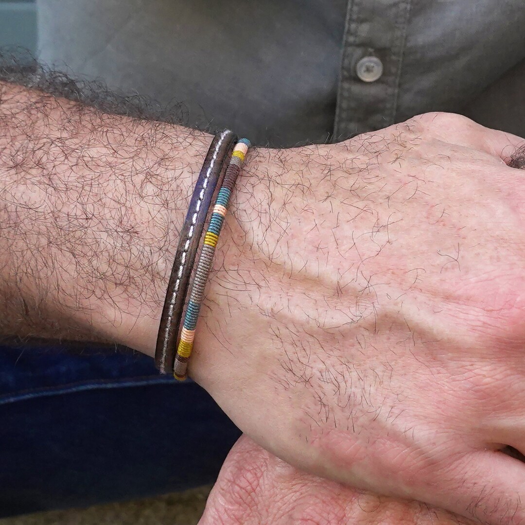 Mens Bracelet, Boho Bracelet for Men, Mens Jewelry Gift, Leather Men ...