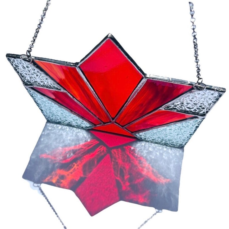 Fire Art Deco Stained Glass Suncatcher - Etsy