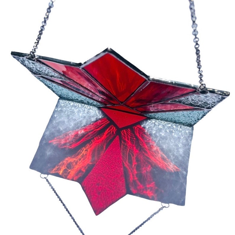 Fire Art Deco Stained Glass Suncatcher - Etsy