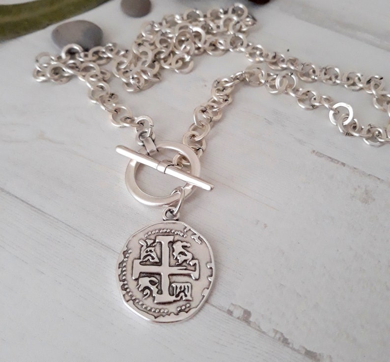 Ethnic Coin Silver Plated Choker Necklace, Toggle Clasp - Etsy