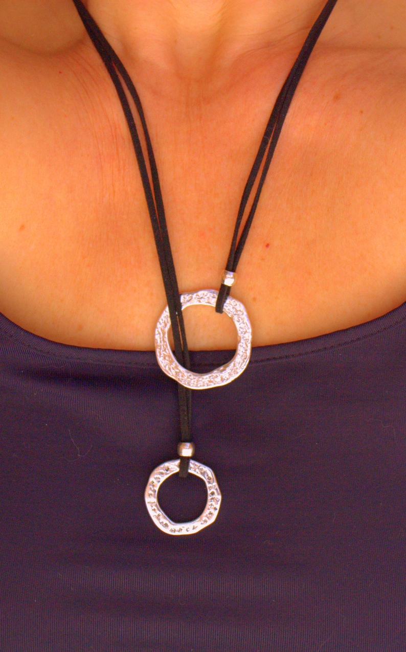 Silver Rings Choker Lariat Loop Necklace One Style Eyeglass - Etsy