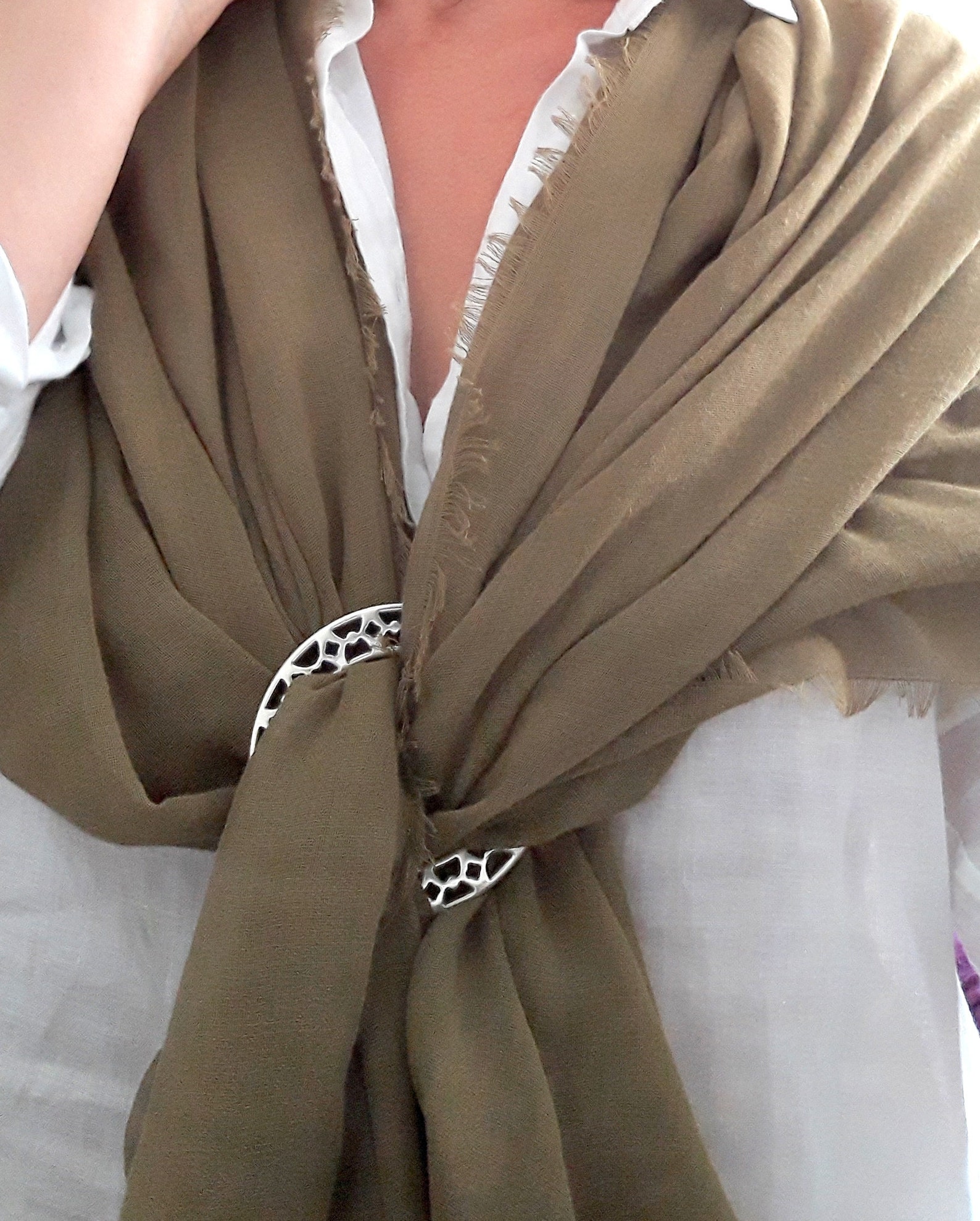 Elegant Circle Scarf Ring Jewelry, Silver Craft Ring, Wife Gift, Fall ...