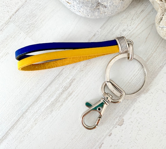 Ukrainian Flag Leather Keyring Ukraine Support Keychain - Etsy