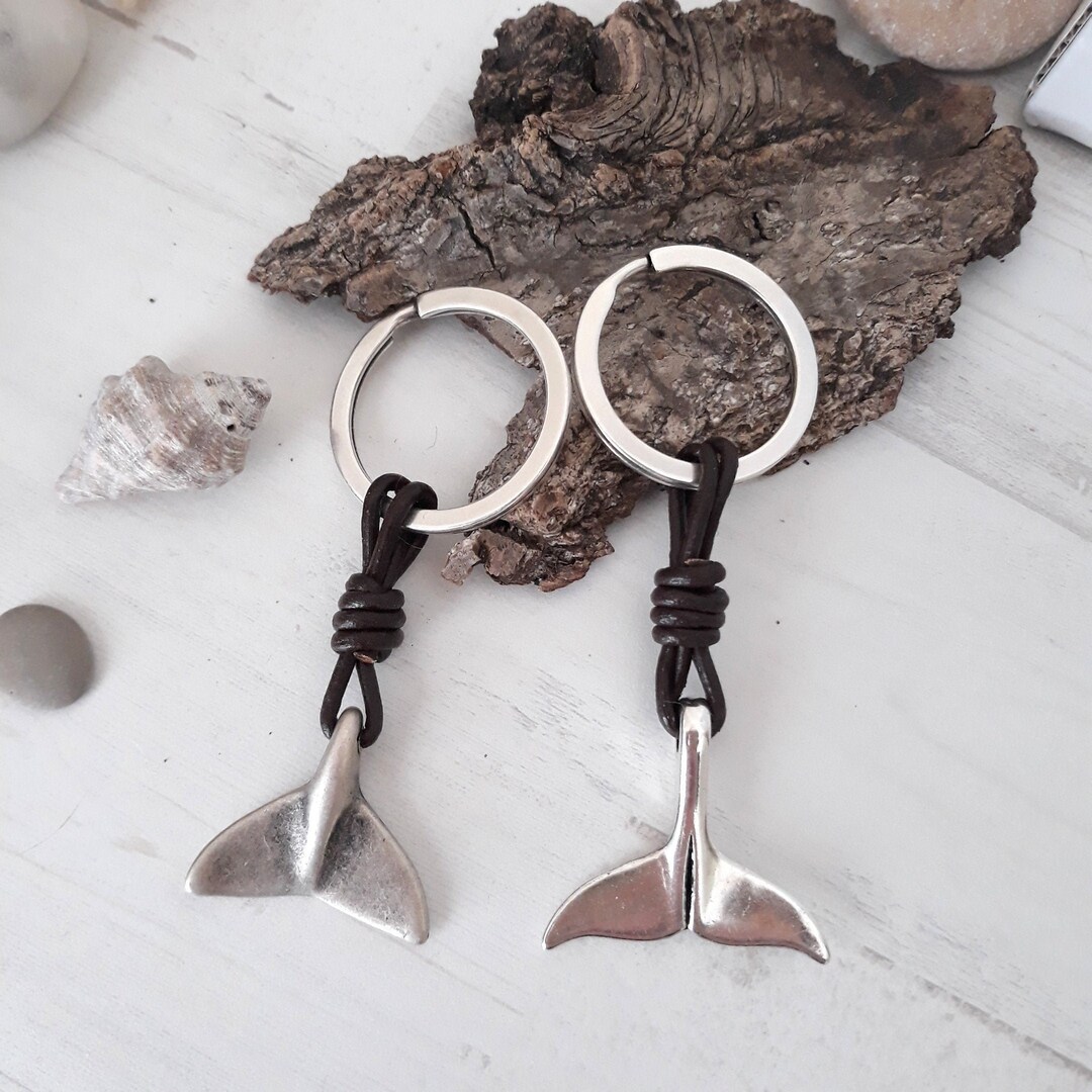 Whale Tail Keyring, Whale Tail Keychain, Fish Tail Keychain, Leather ...