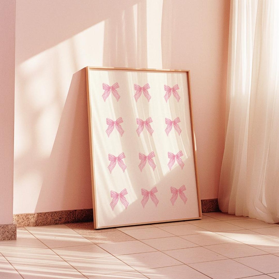 Coquette Bow Print, Cute Aesthetic Poster for Girls Room or Dorm Room ...