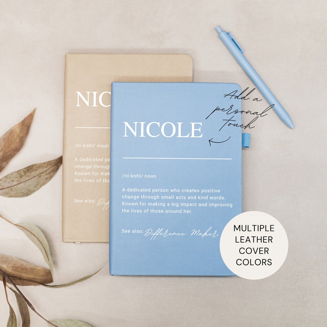 Personalized Leather Notebook With Name, Coworker Birthday Gift ...