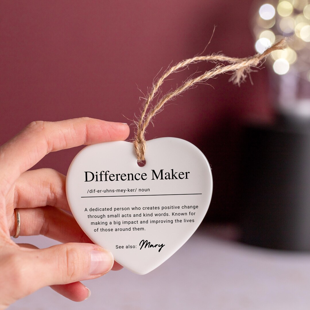 Personalized Difference Maker Ornament, Custom Ceramic Ornament With ...
