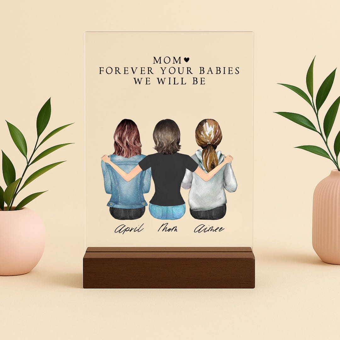 Personalized Family Portrait Acrylic Plaque With Stand, Birthday Gift ...
