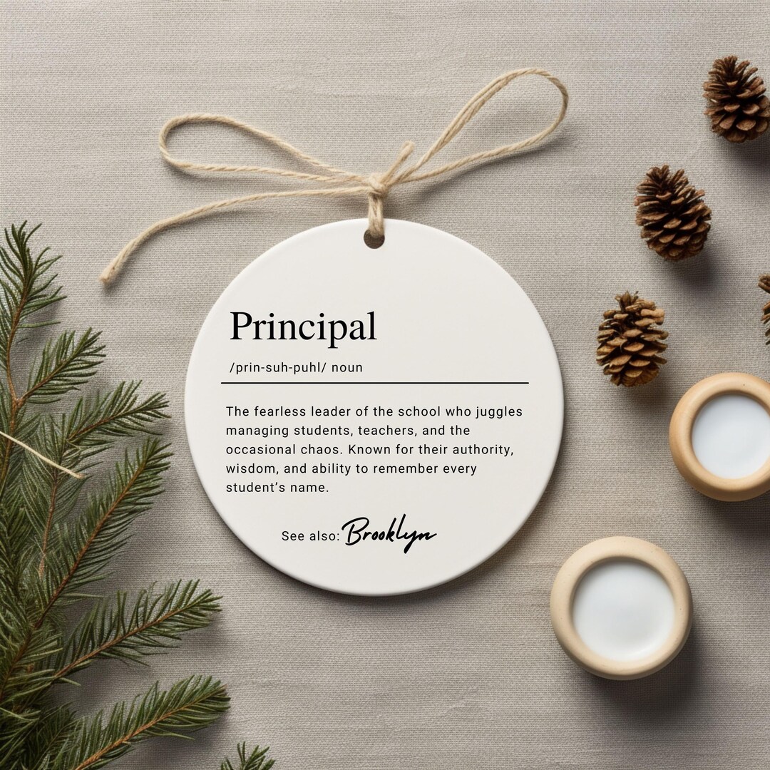 Personalized Principle Keepsake Ornament, Custom Ceramic Ornament With ...