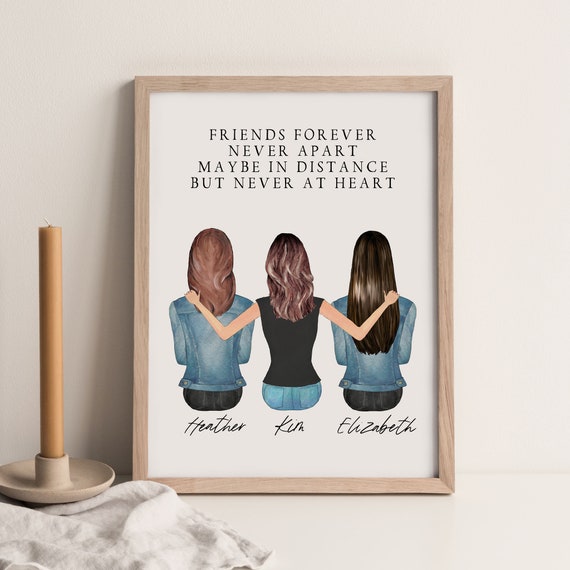 Personalized Wall Art Best Friends Customizable Gift for Her - Etsy