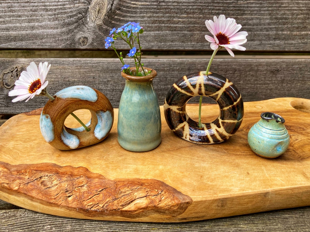 Mini Bud Vase, Tiny Jug, Turquoise Glazed Pottery, Single Stem Flower ...