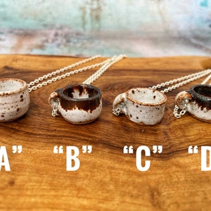 Micro Ceramic Mug Necklace Various Rustic Mini Pottery - Etsy