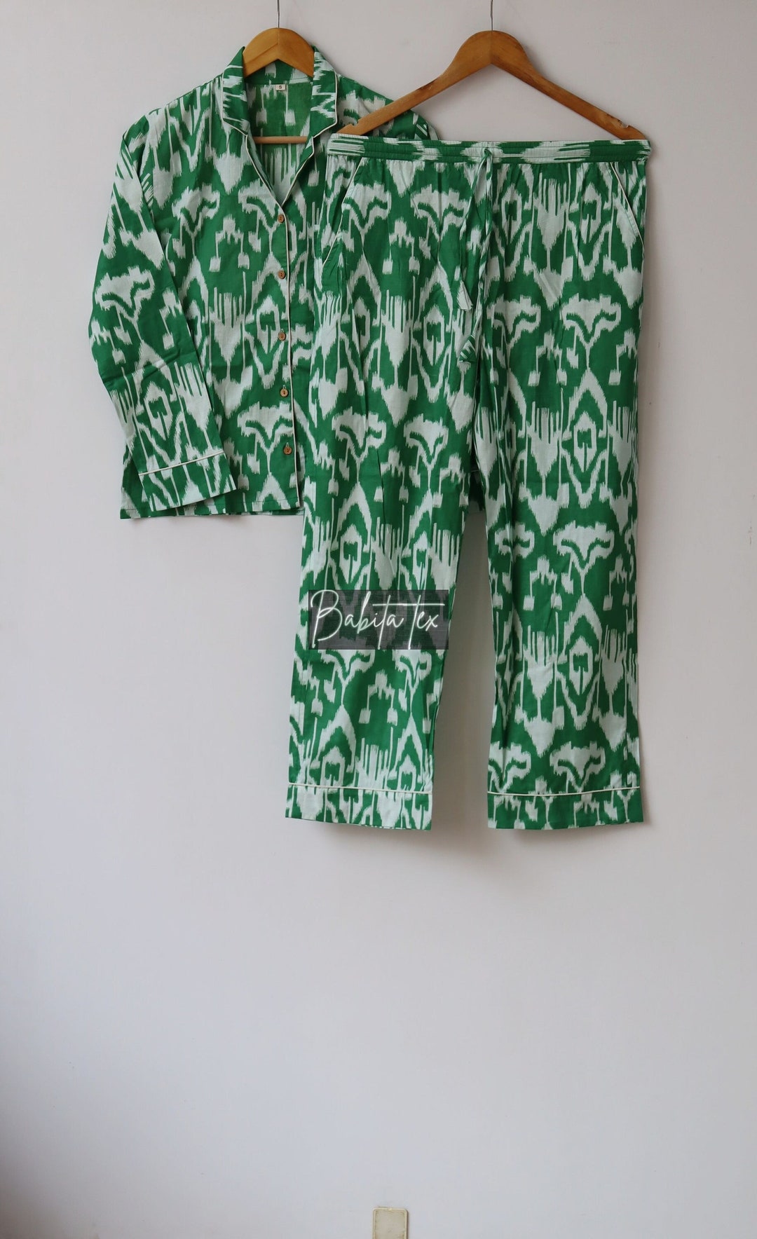 Ikat Print Pajamas, Pure Cotton Pj's, Pajamas Set ,indian Cotton,night ...