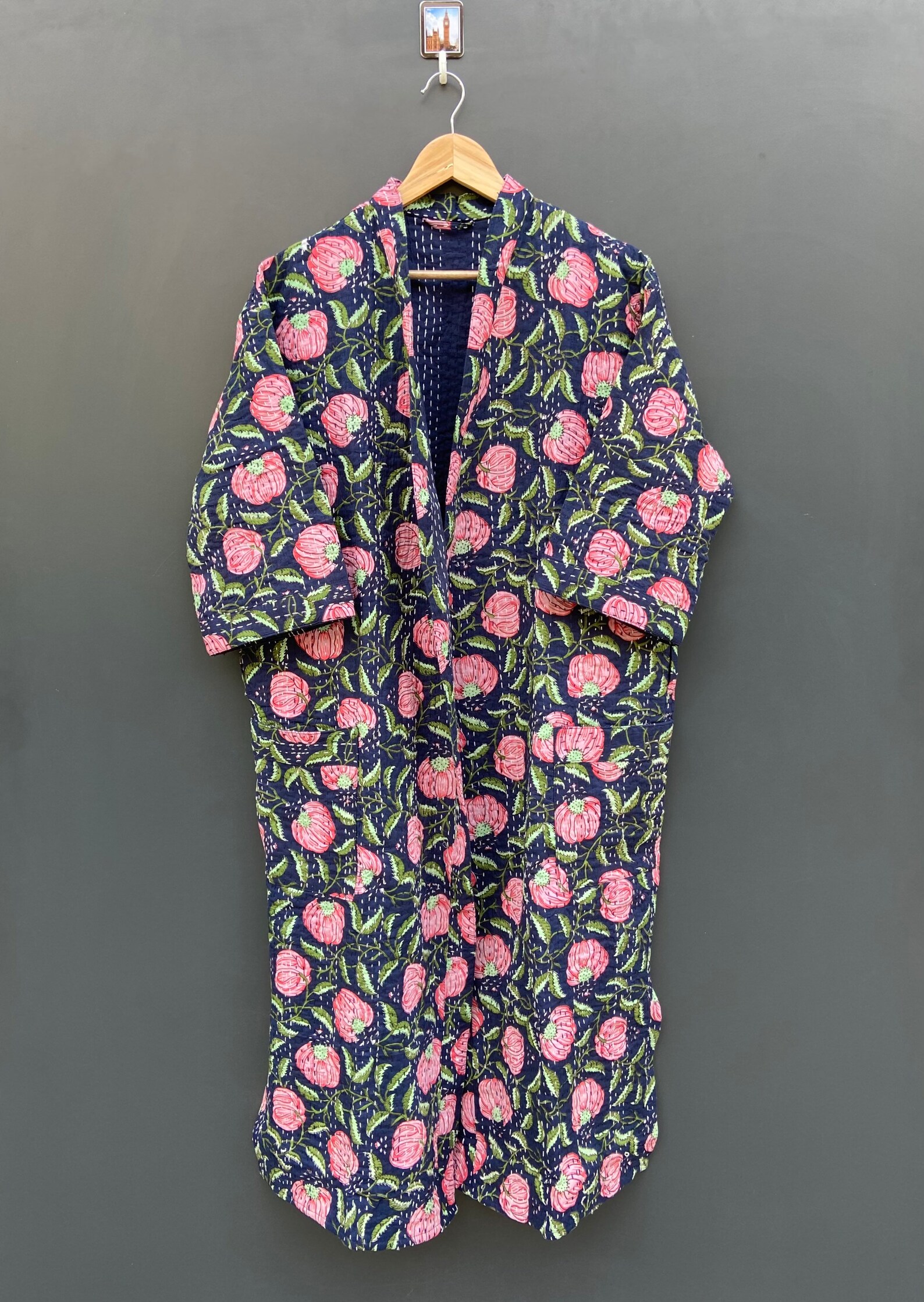 Kantha Robe Kantha Jacket Handmade Pumpkin Print Kantha - Etsy