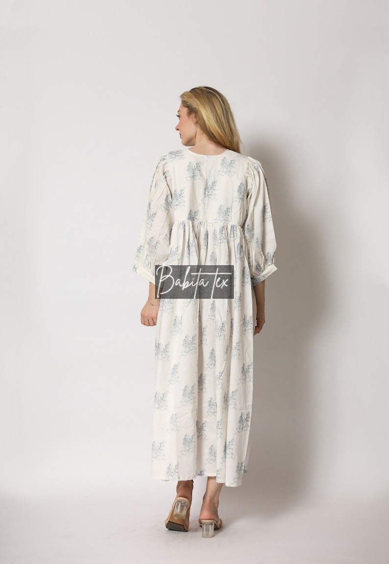 Floral Block Print Soft Cotton Summer Dress, Kyra Midi Dress, Dresses ...