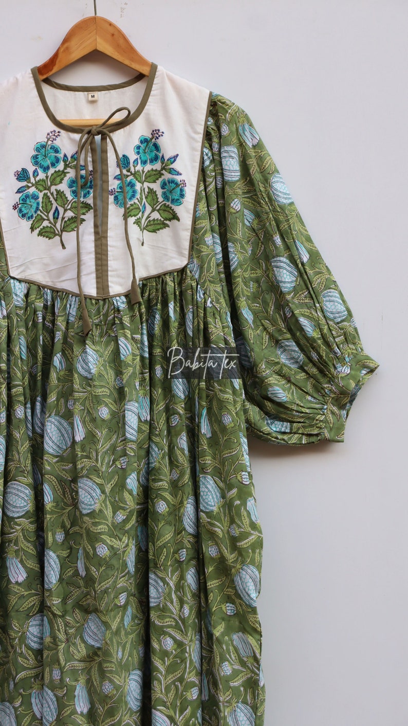 Motif Floral Midi Dress Mini Dress Floral Long Block Print - Etsy